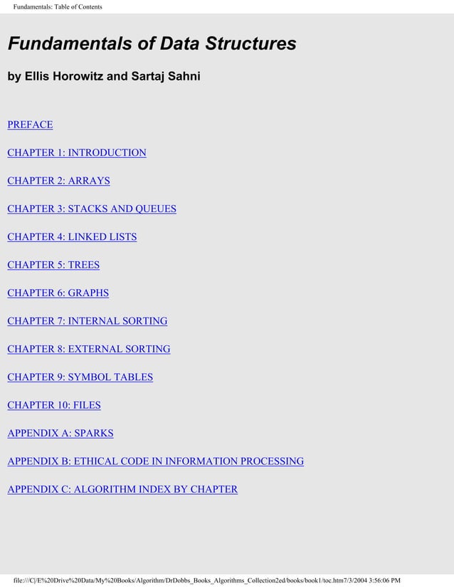 Fundamentals of data structures ellis horowitz & sartaj sahni | PDF