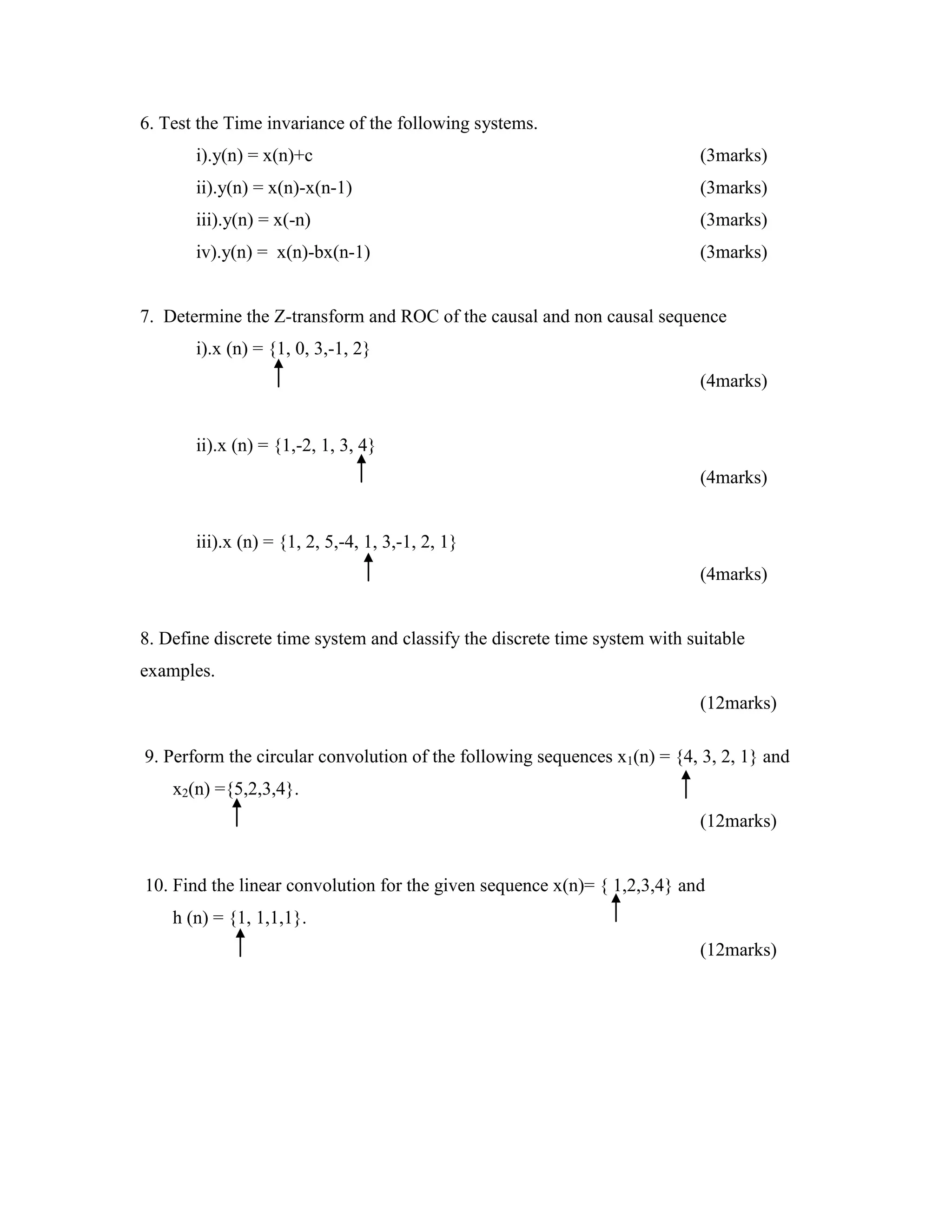 Fundamentals of Digital Signal Processing - Question Bank | PDF ...
