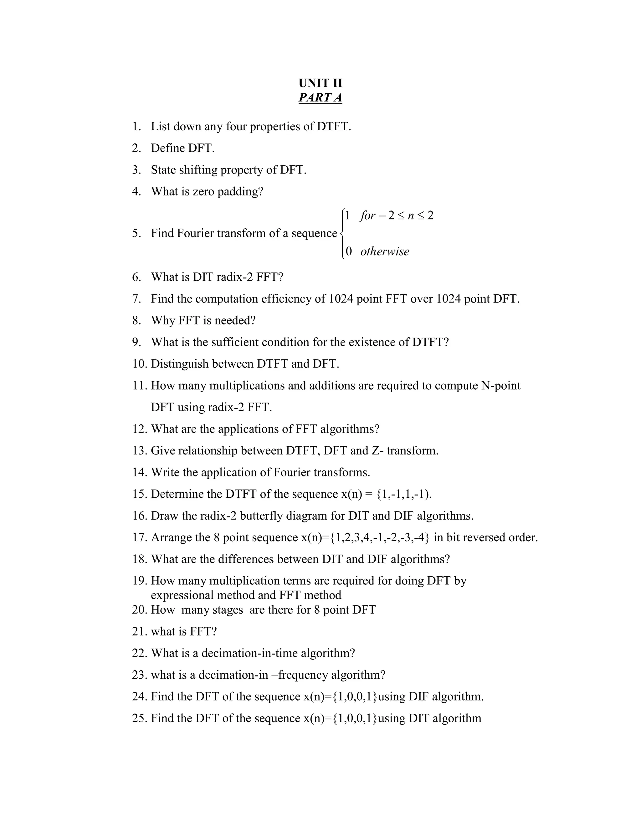 Fundamentals of Digital Signal Processing - Question Bank | PDF ...