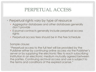 Fundamentals of e-resource licensing | PPTX