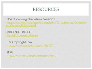 Fundamentals of e-resource licensing | PPT