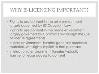 Fundamentals of e-resource licensing | PPT