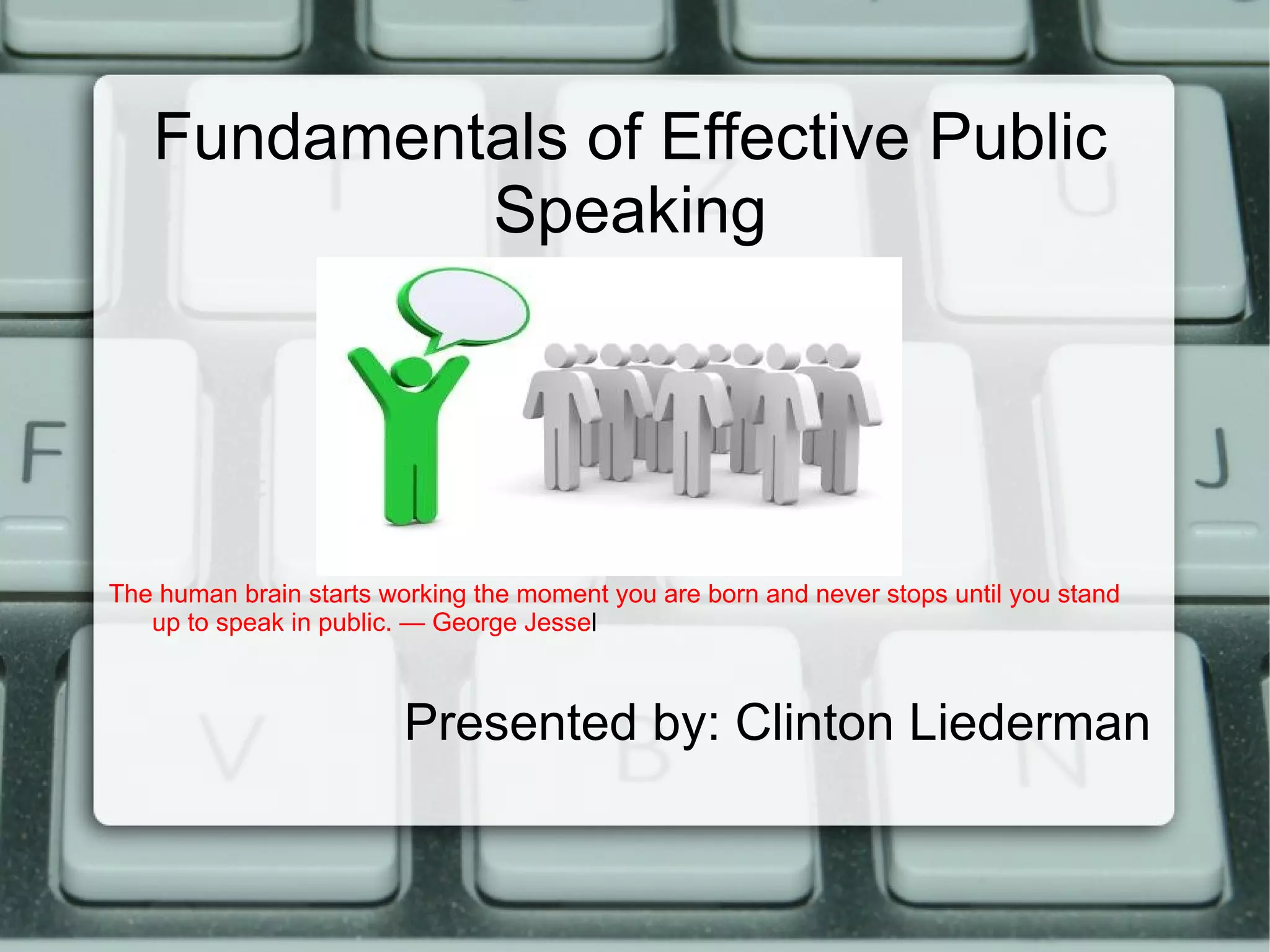 Fundamentals of effective public speaking | PPT
