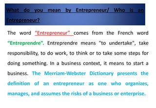 Fundamentals of entrepreneurship | PPTX
