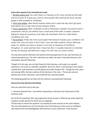 Fundamentals of facing interviews | DOCX