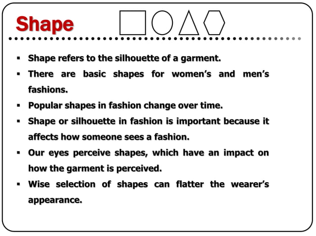 Fundamentals of fashion design such as element and principles of design ...