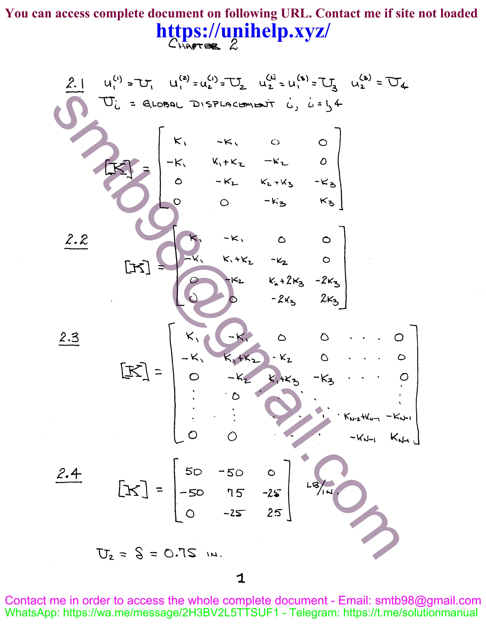 Complete Exercise Solutions for Fundamentals of Finite Element Analysis ...