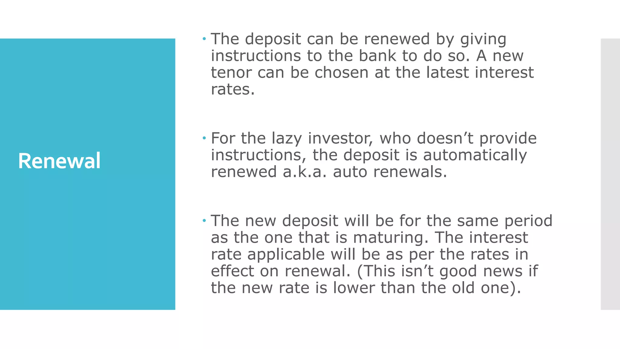 Know about Fundamentals of Fixed Deposits | PPTX | Business Accounting ...