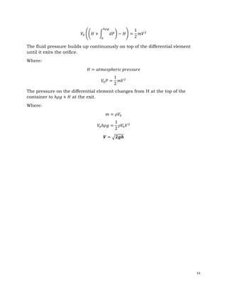 DERIVATION OF THE MODIFIED BERNOULLI EQUATION WITH VISCOUS EFFECTS ...