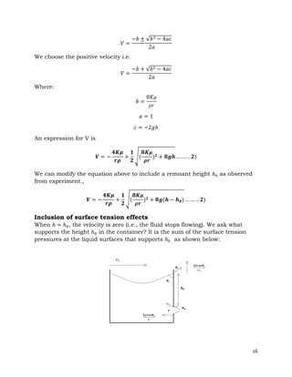 DERIVATION OF THE MODIFIED BERNOULLI EQUATION WITH VISCOUS EFFECTS ...