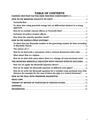 DERIVATION OF THE MODIFIED BERNOULLI EQUATION WITH VISCOUS EFFECTS ...