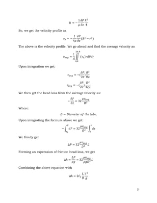 DERIVATION OF THE MODIFIED BERNOULLI EQUATION WITH VISCOUS EFFECTS ...