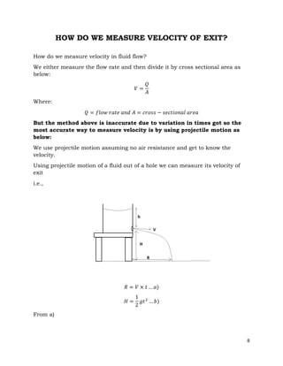 DERIVATION OF THE MODIFIED BERNOULLI EQUATION WITH VISCOUS EFFECTS ...