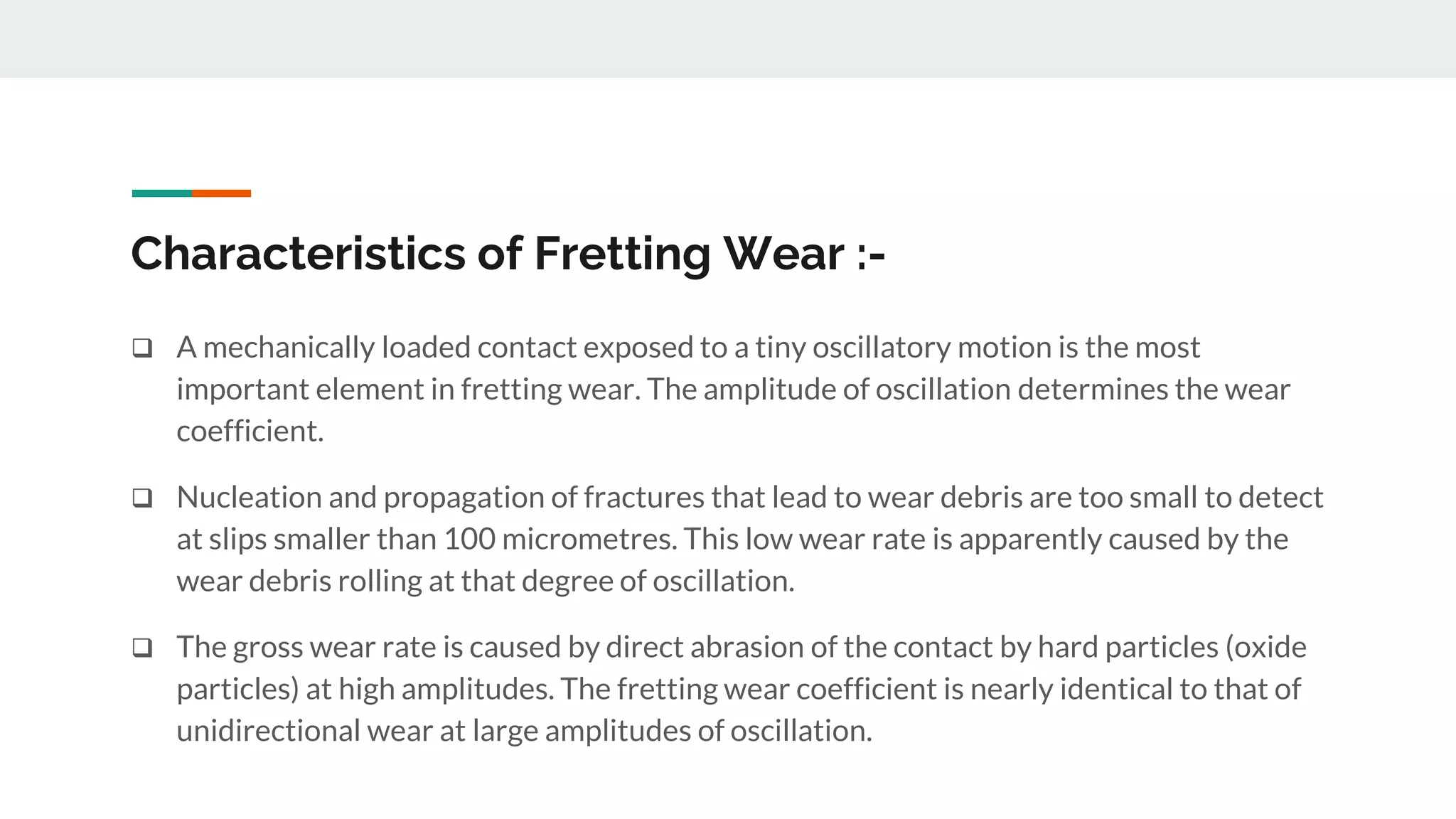 FUNDAMENTALS OF FRETTING WEAR.pptx | Geology | Science