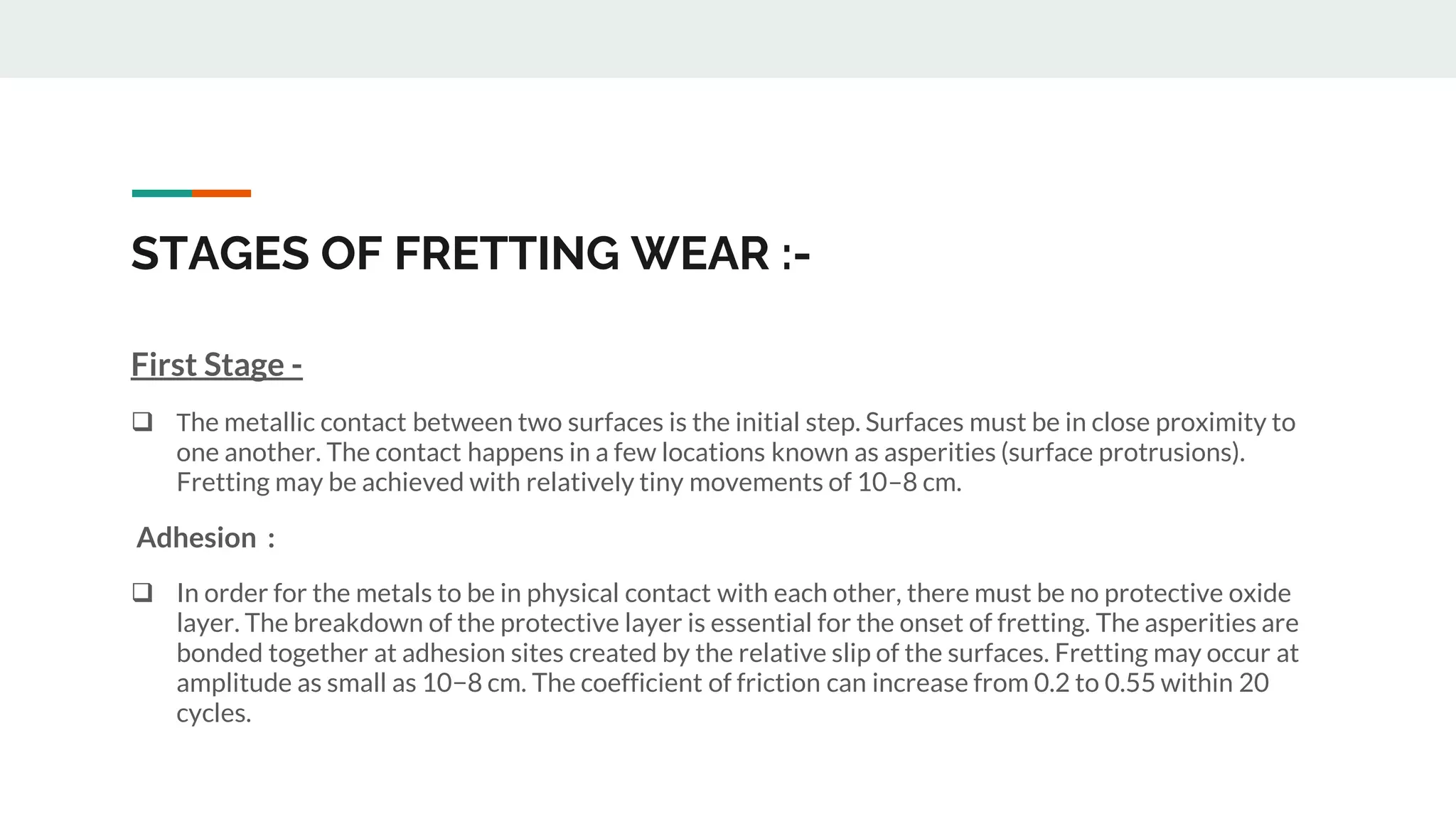 FUNDAMENTALS OF FRETTING WEAR.pptx | Geology | Science