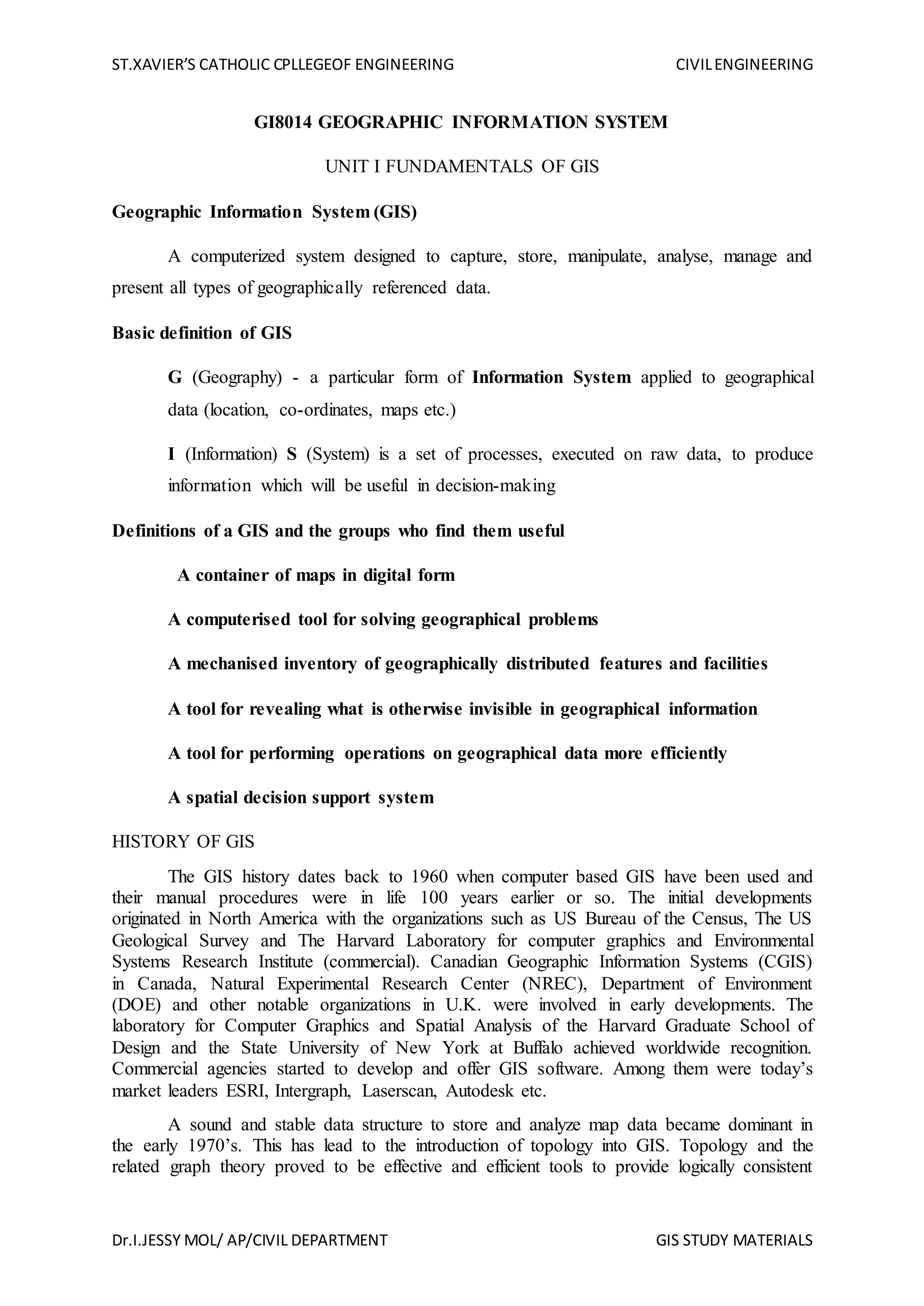 Fundamentals of gis | PDF