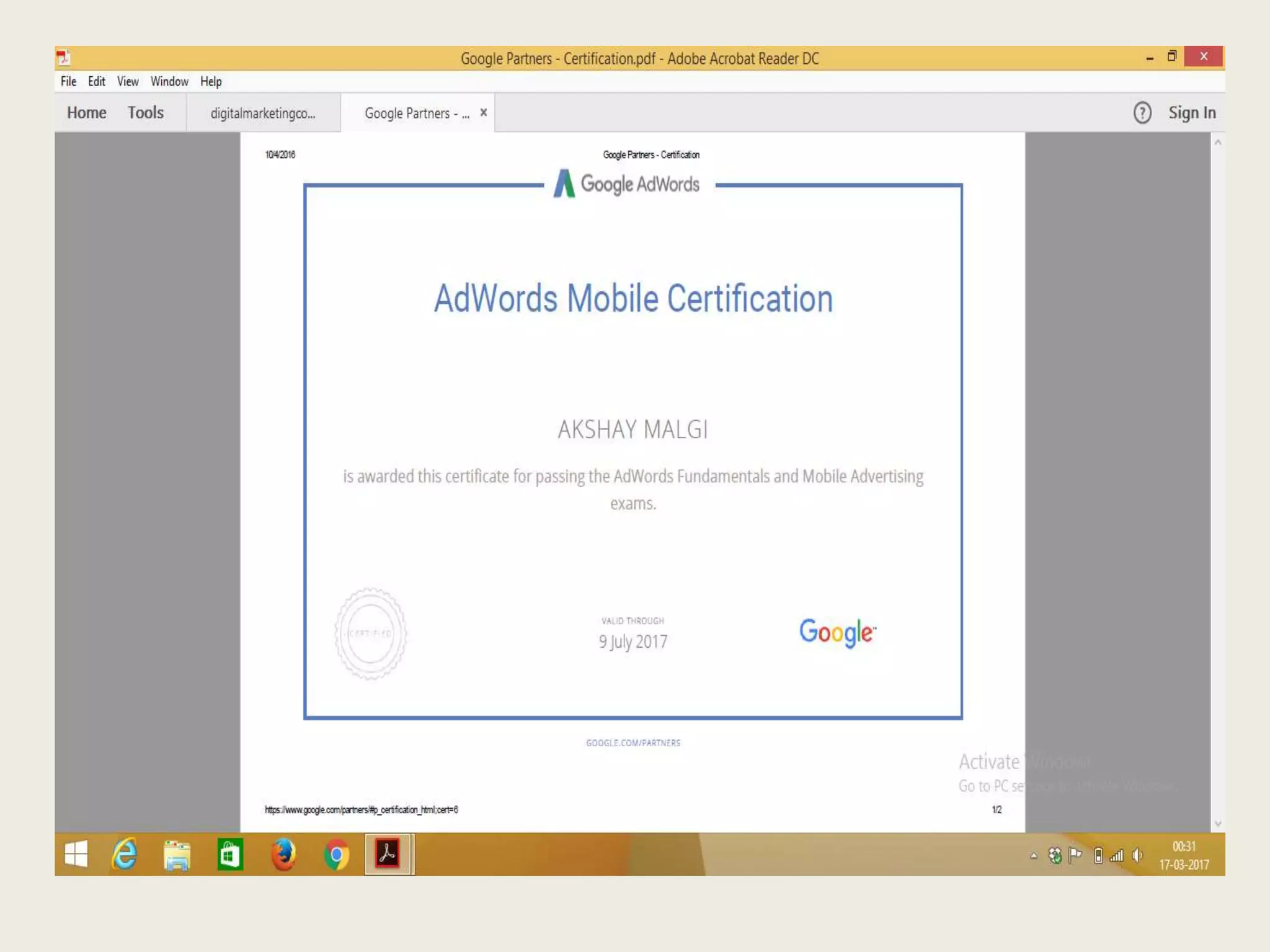 Fundamentals of Google Adwords | PPTX