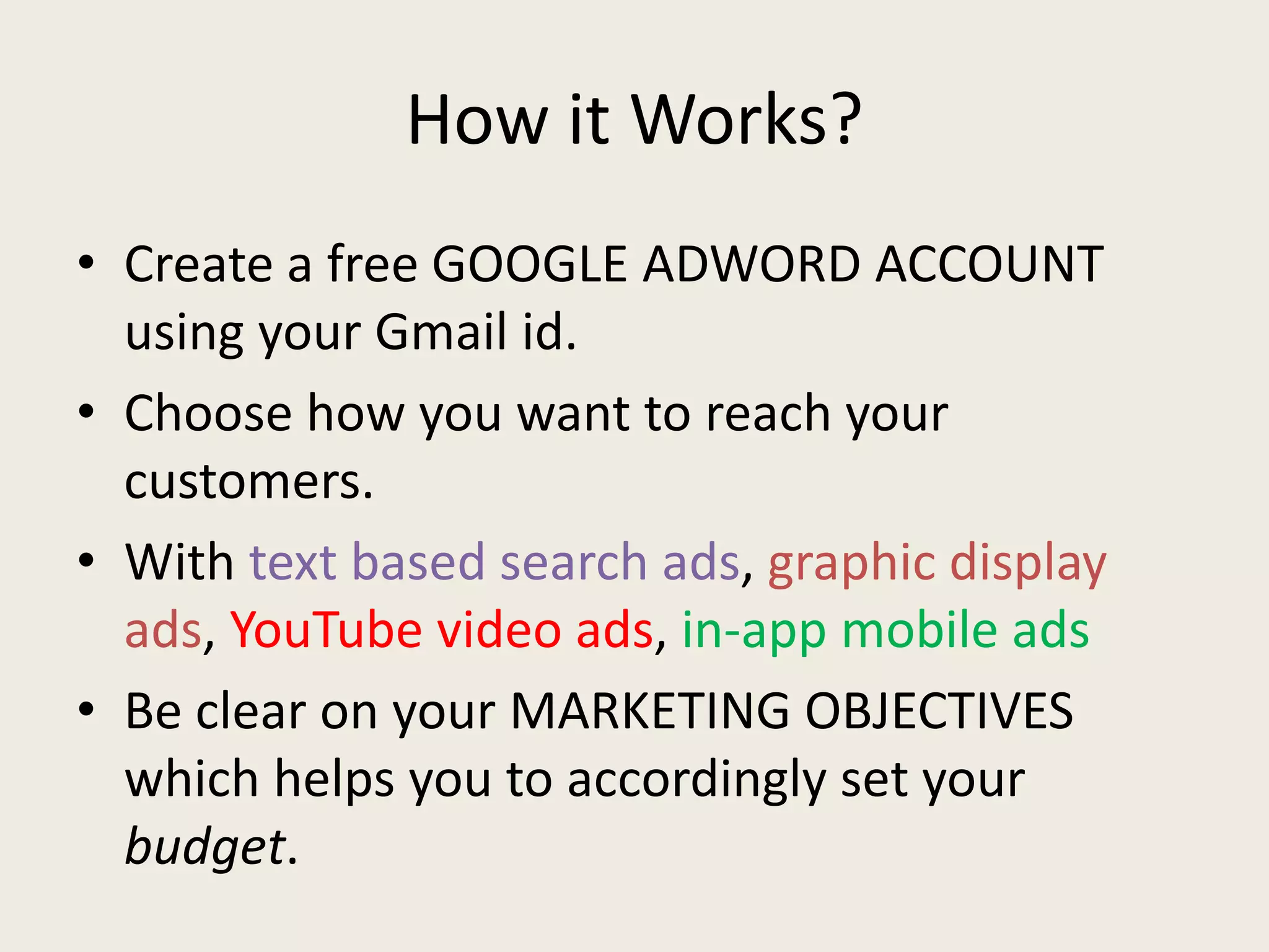 Fundamentals of Google Adwords | PPT