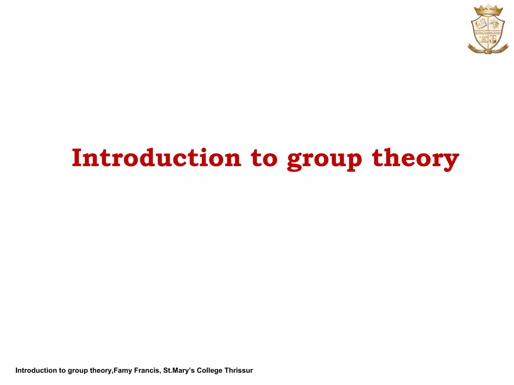 Chemistry-Fundamentals of group theory | PPT