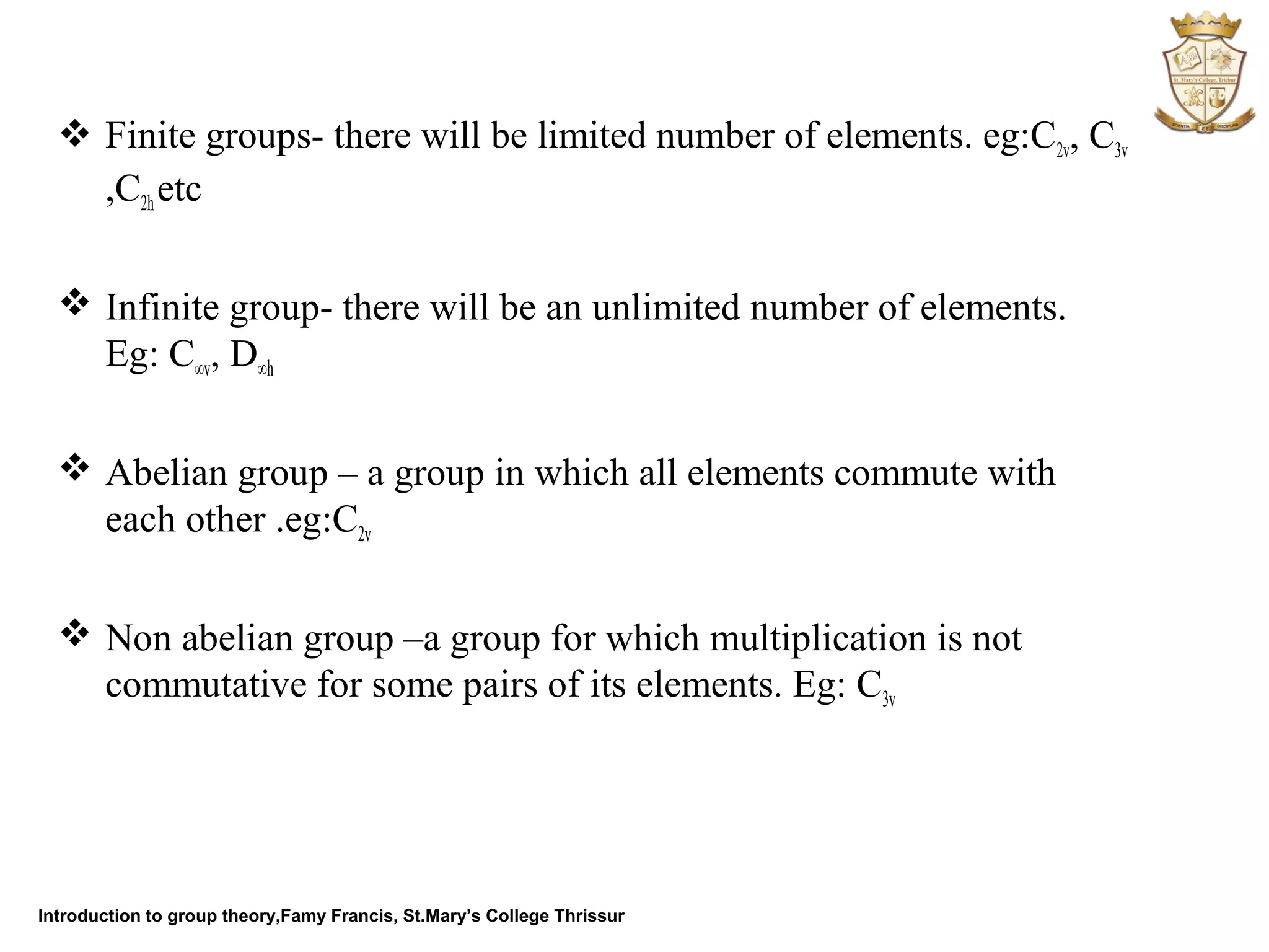 Chemistry-Fundamentals of group theory | PPT