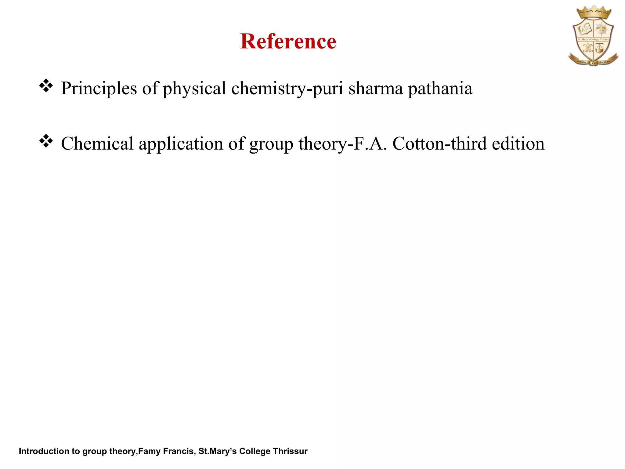 Chemistry-Fundamentals of group theory | PPT