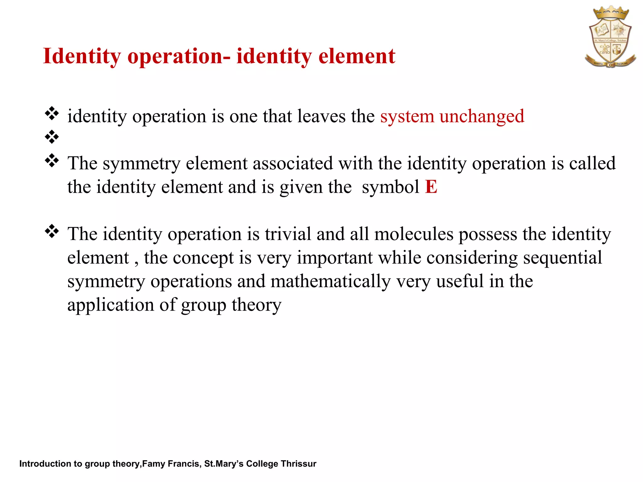 Chemistry-Fundamentals of group theory | PPT