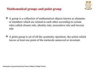 Chemistry-Fundamentals of group theory | PPT