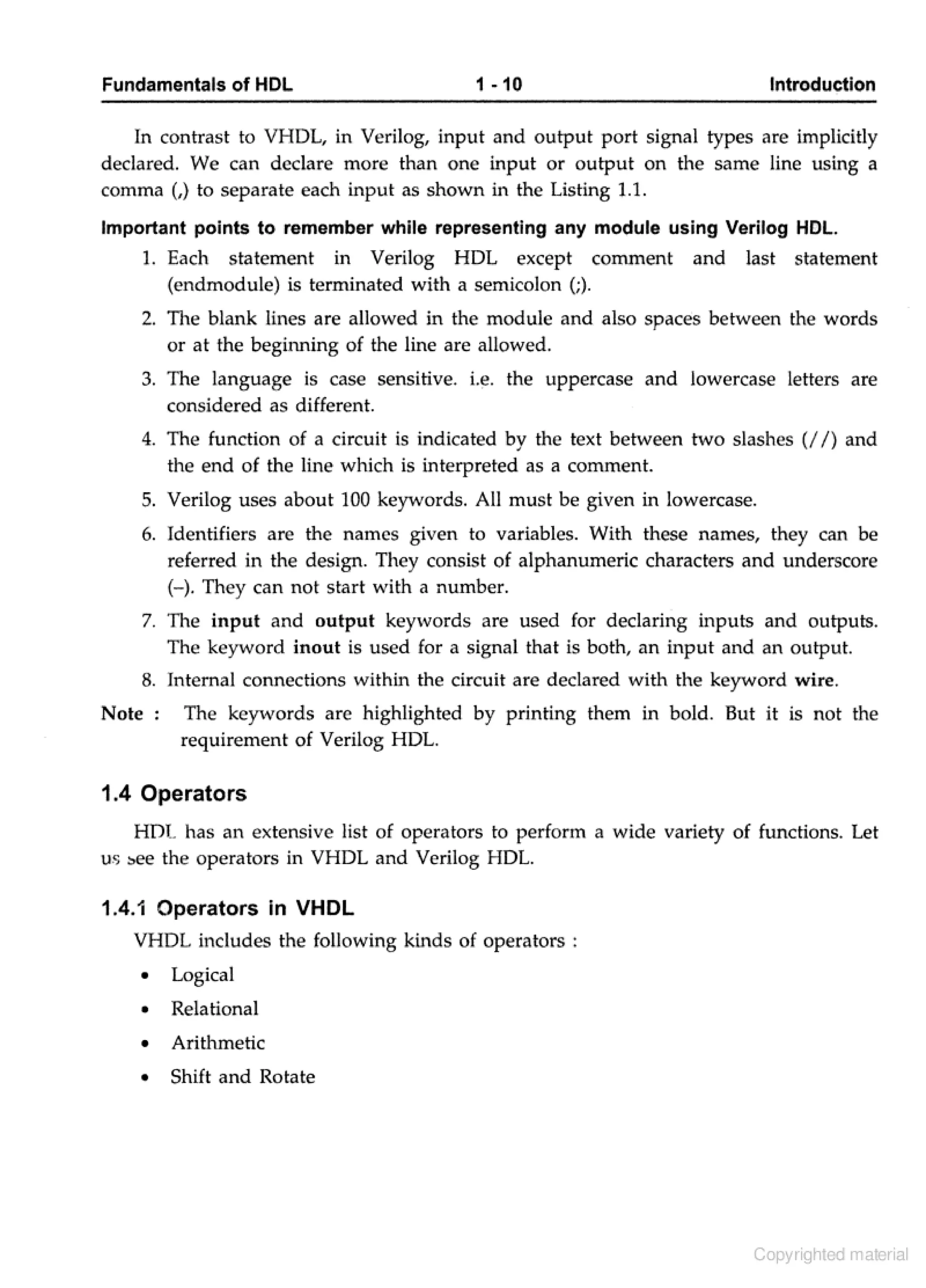 Fundamentals of HDL (first 4 chapters only) - Godse | PDF