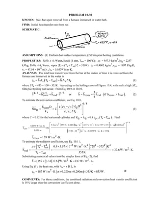 Fundamentals of Heat and Mass Transfer: Exercise Solutions, 6th Edition ...