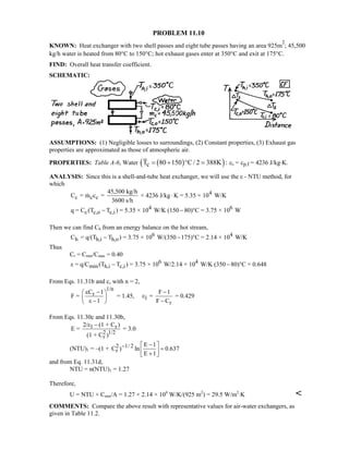 Fundamentals of Heat and Mass Transfer: Exercise Solutions, 6th Edition ...