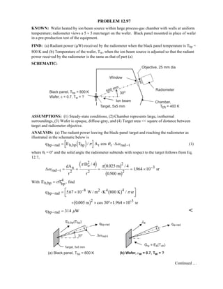 Fundamentals of Heat and Mass Transfer: Exercise Solutions, 6th Edition ...