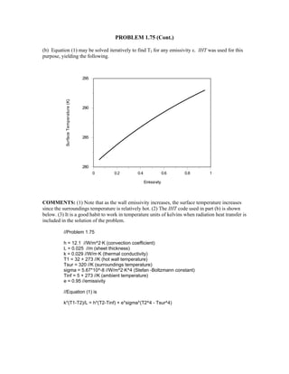 Fundamentals of Heat and Mass Transfer: Exercise Solutions, 6th Edition ...