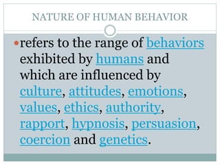 Fundamentals of human behavior | PPT