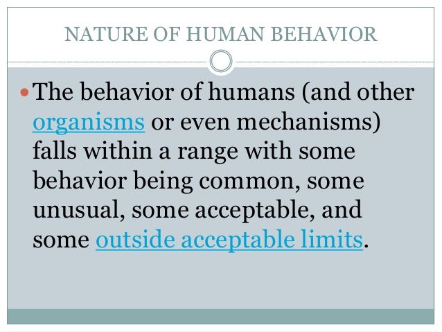 Fundamentals of human behavior