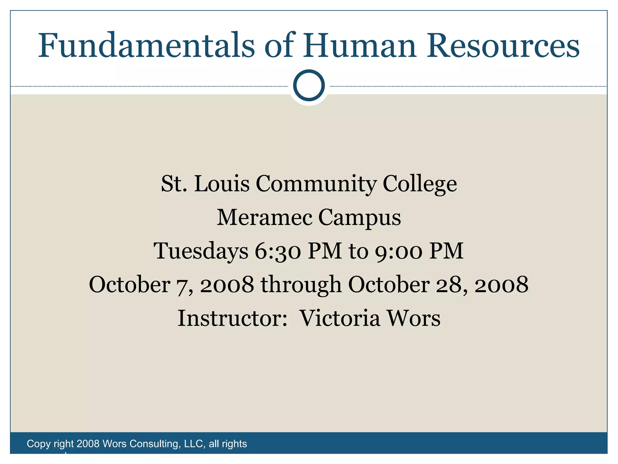 Fundamentals Of Human Resources | PPT