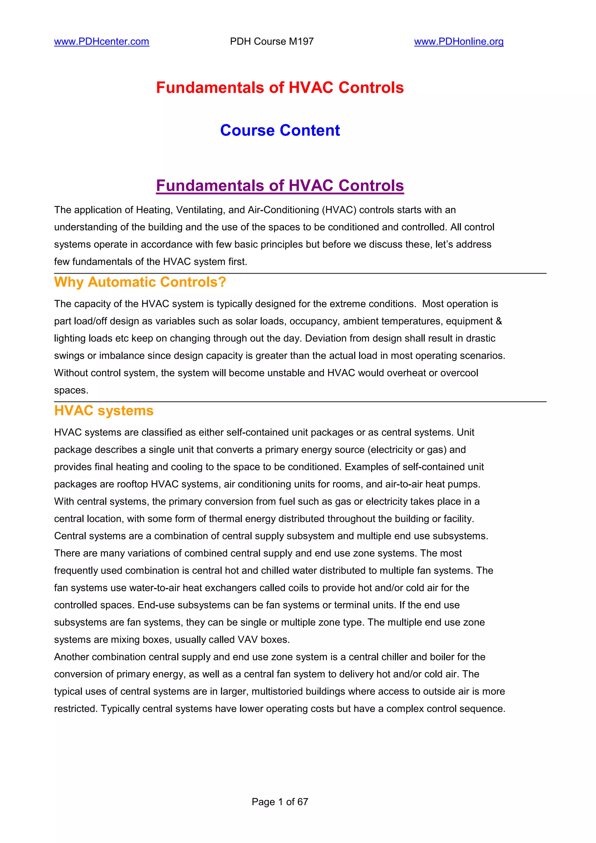 Fundamentals of hvac controls | PDF