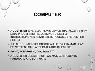 Fundamentals of information technology | PPT