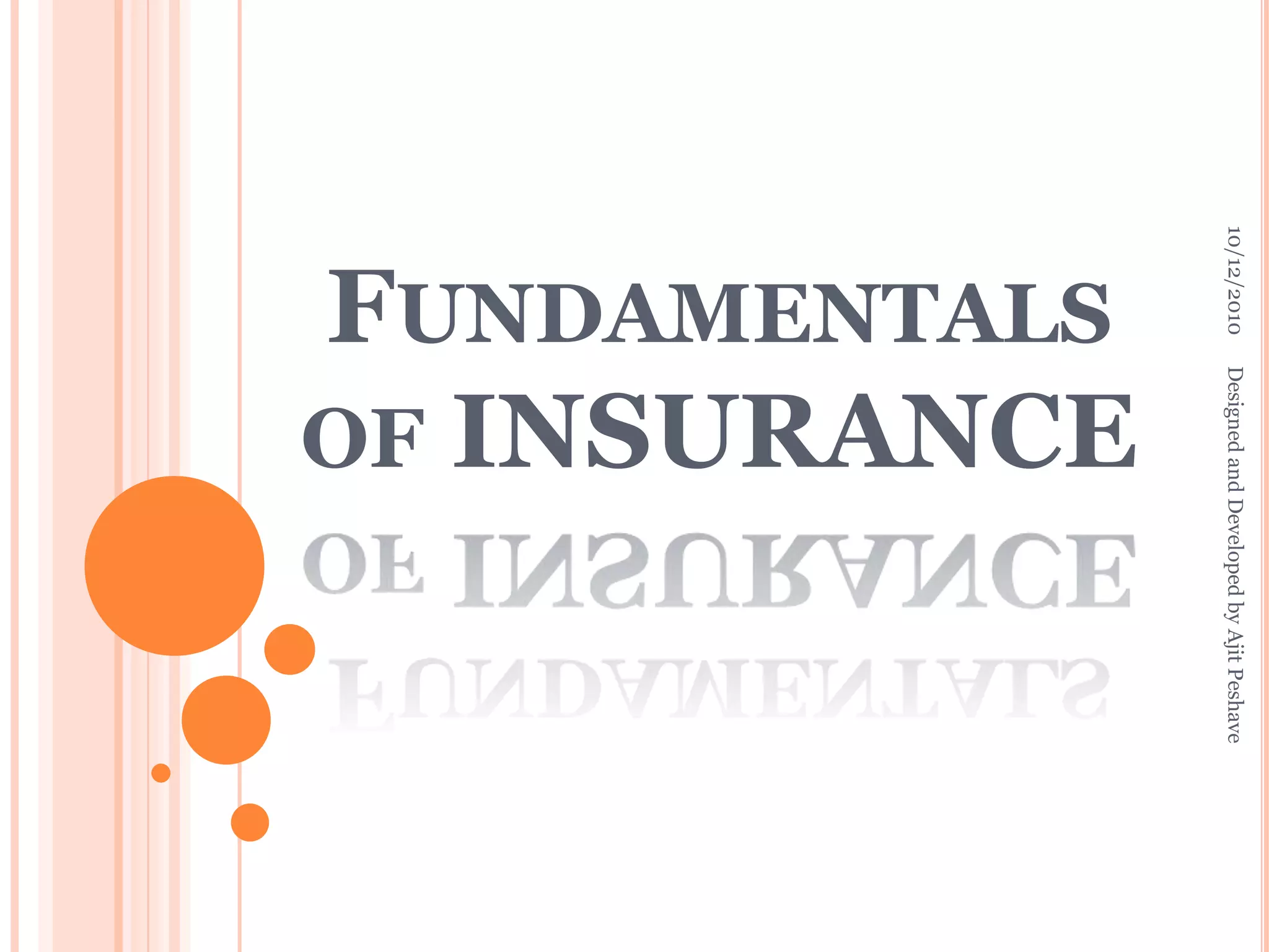 Fundamentals Of Insurance(2) | PPSX