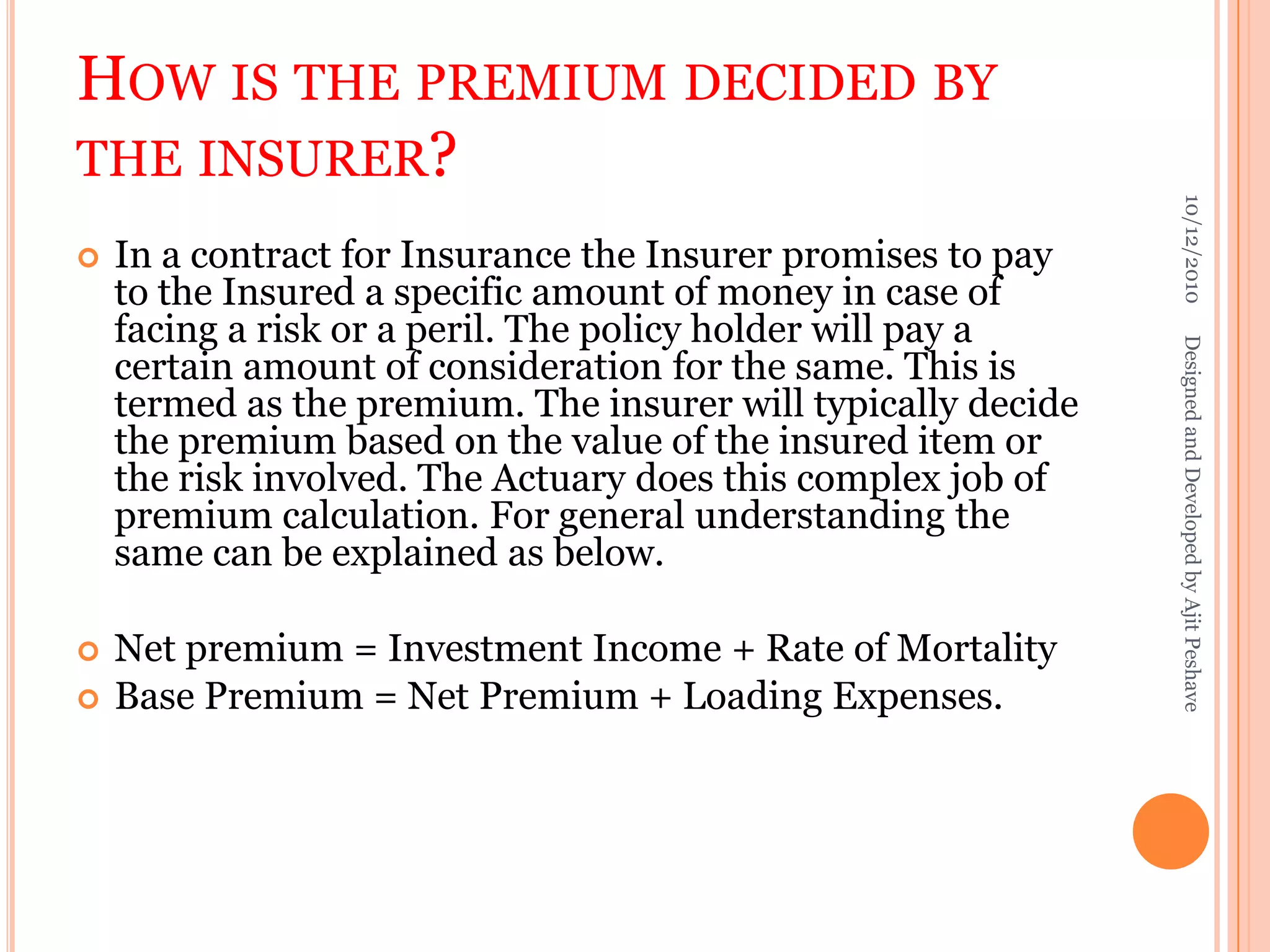 Fundamentals Of Insurance(2) | PPSX
