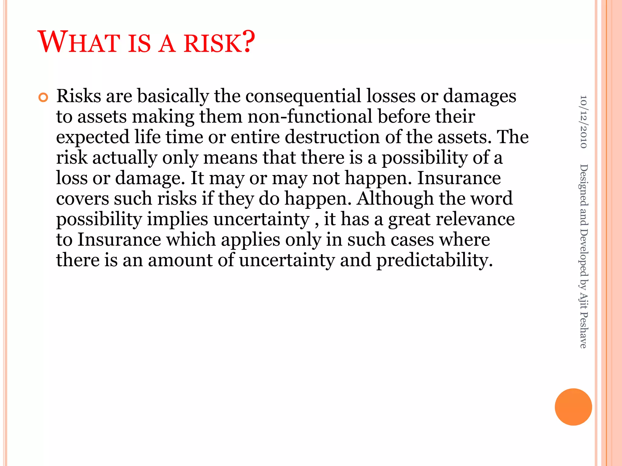 Fundamentals Of Insurance(2) | PPSX