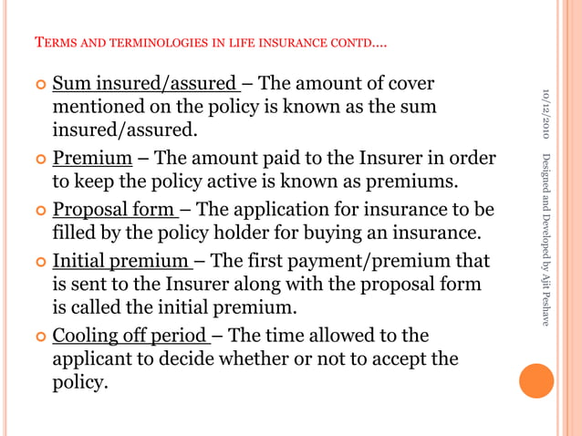 Fundamentals Of Insurance(2) | PPSX | Life Insurance | Insurance