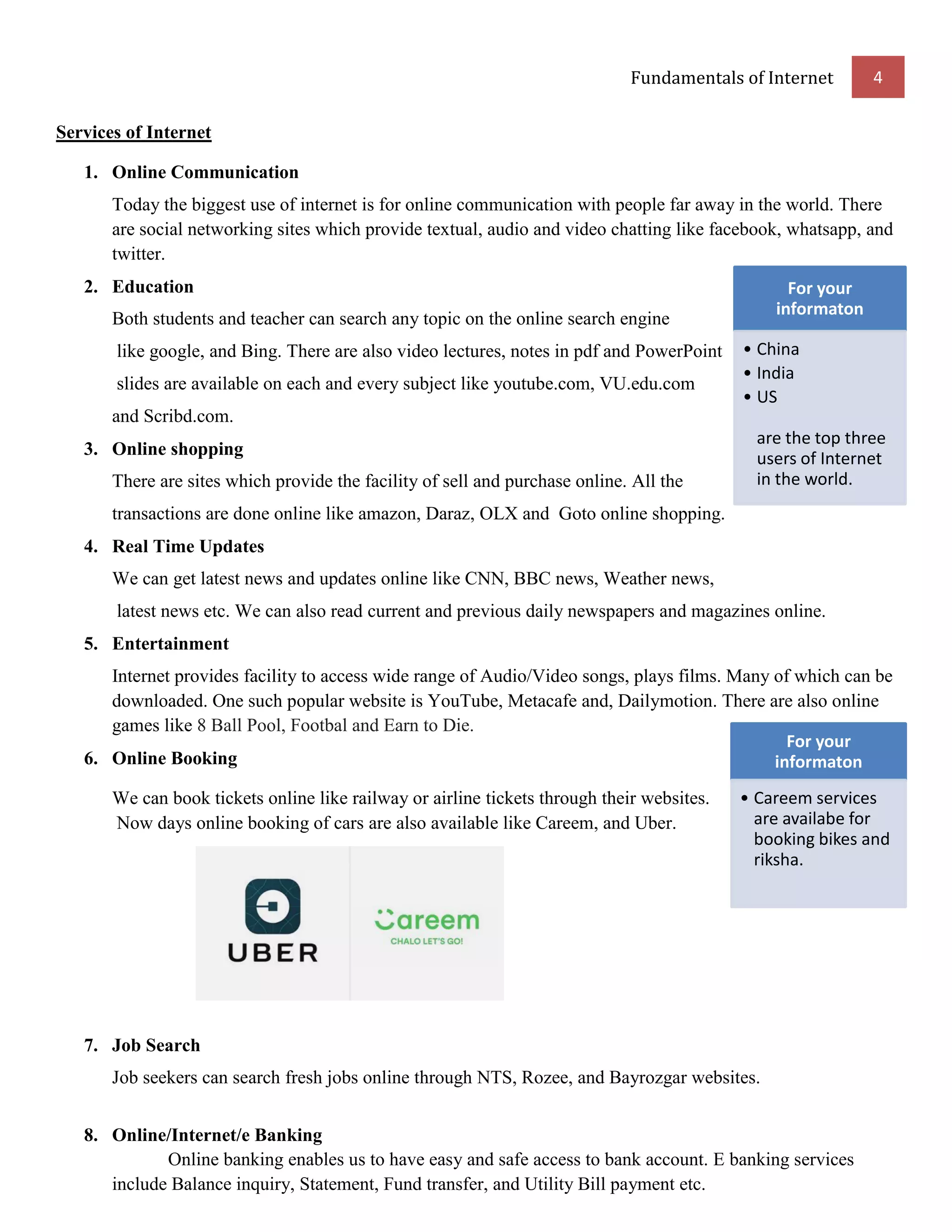 Fundamentals of internet | PDF