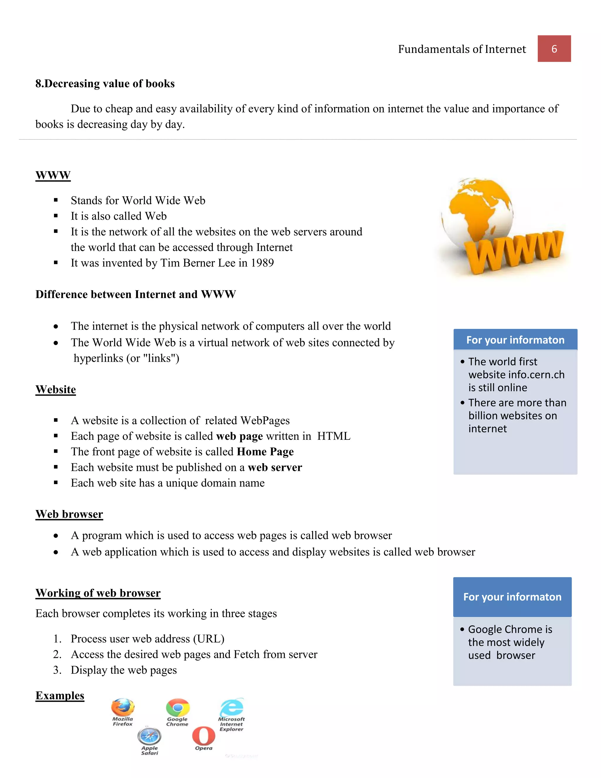 Fundamentals of internet | PDF