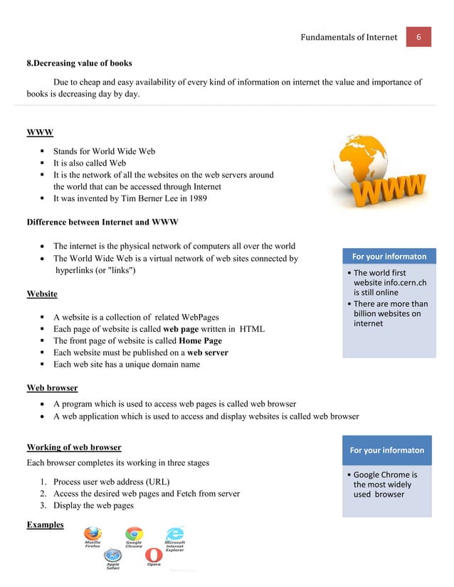 Fundamentals of internet | PDF