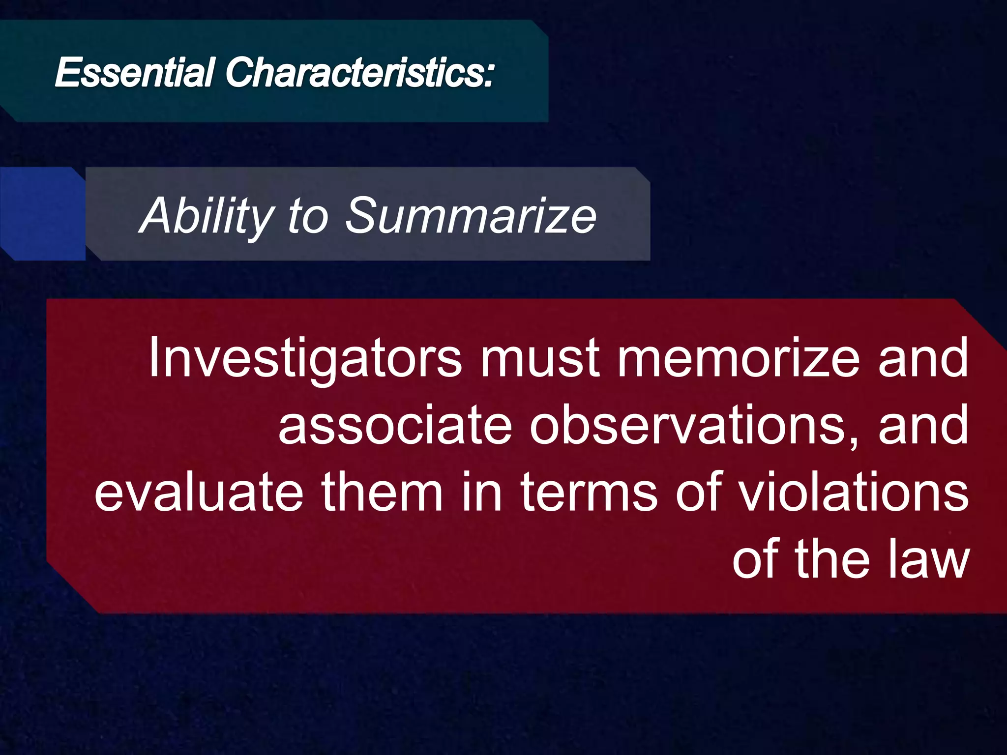 Fundamentals of investigation | PPTX