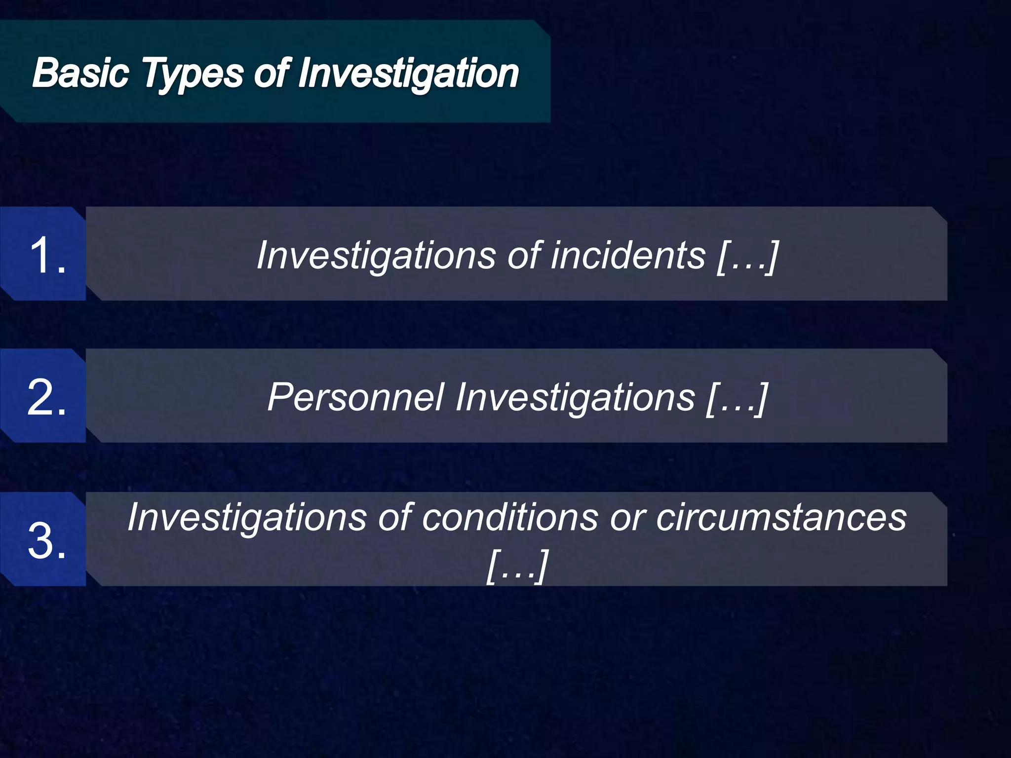 Fundamentals of investigation | PPTX