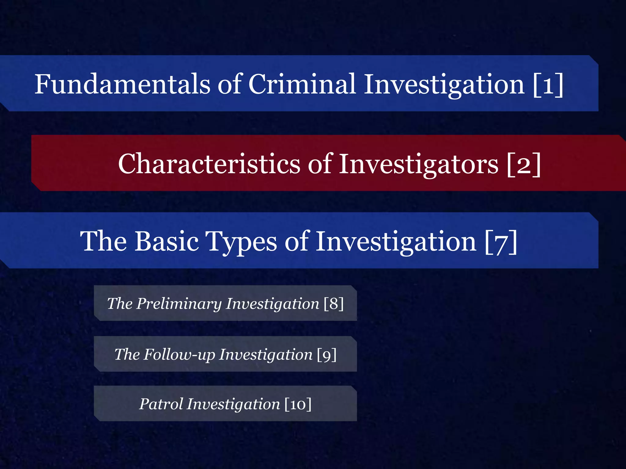 Fundamentals of investigation | PPTX