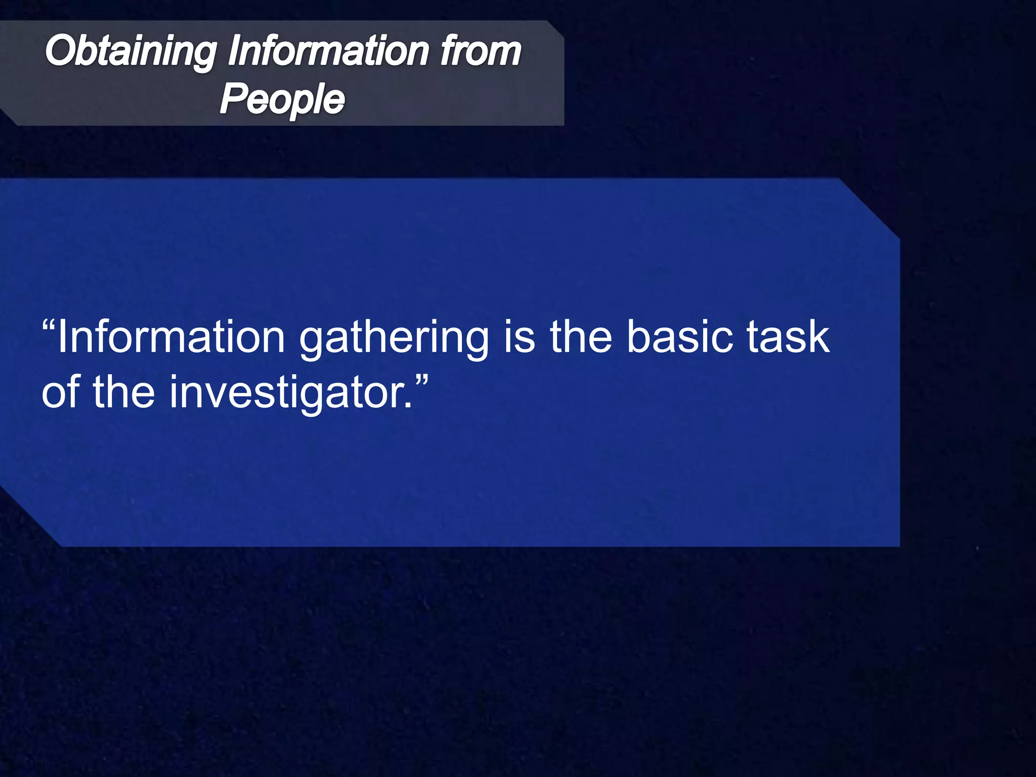 Fundamentals of investigation | PPTX