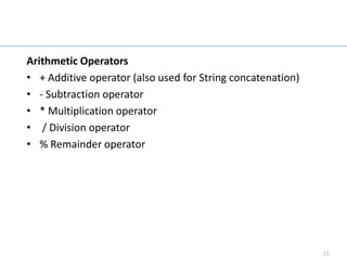 Fundamentals of java --- version 2 | PPT