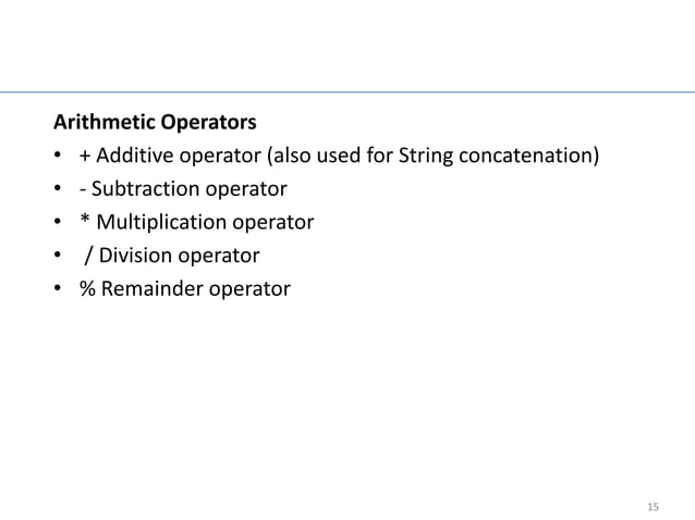 Fundamentals of java --- version 2 | PPT